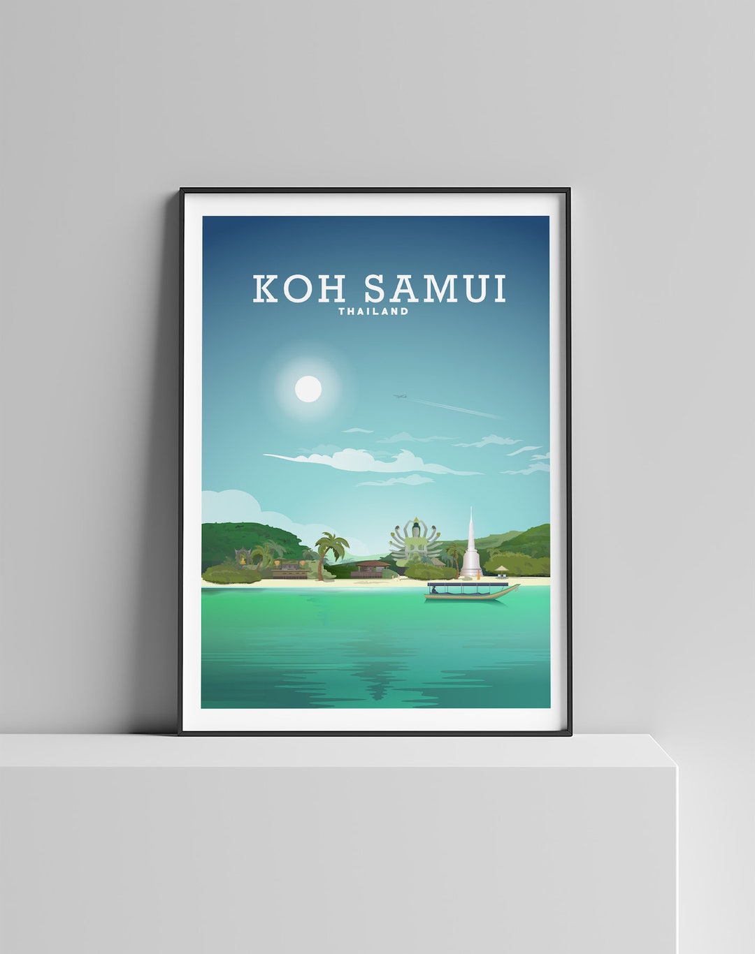 Koh Samui Poster, Thailand Print, Asian Travel Art - Etsy