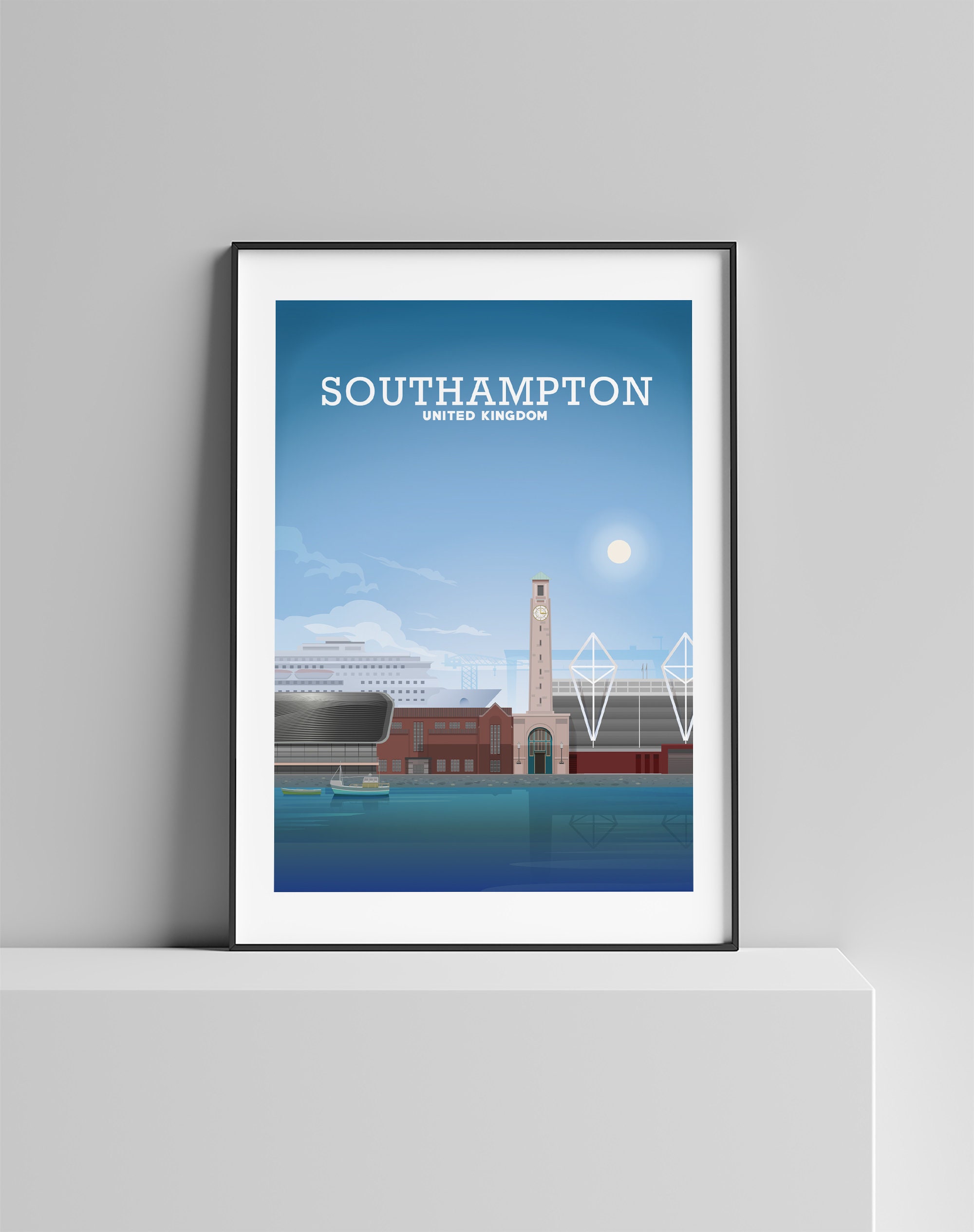 Southampton Print English Poster Southampton England The | Etsy