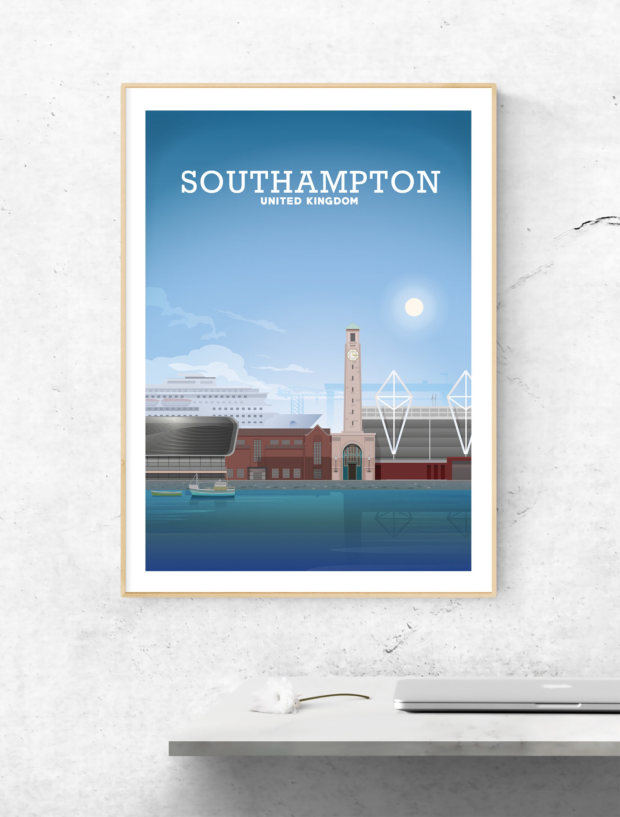 Southampton Print English Poster Southampton England The | Etsy