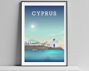 Larnaca Travel Poster , Cyprus Print - Etsy