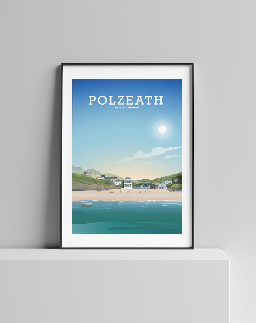 Polzeath Print, Cornwall Beach, Cornish Poster - Etsy
