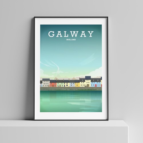 Galway Vintage Map Print Galway Map Ireland Map Art | Etsy