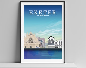 Exeter Quay, Devon. Landscape Print. HAND SIGNED Art Print/travel ...