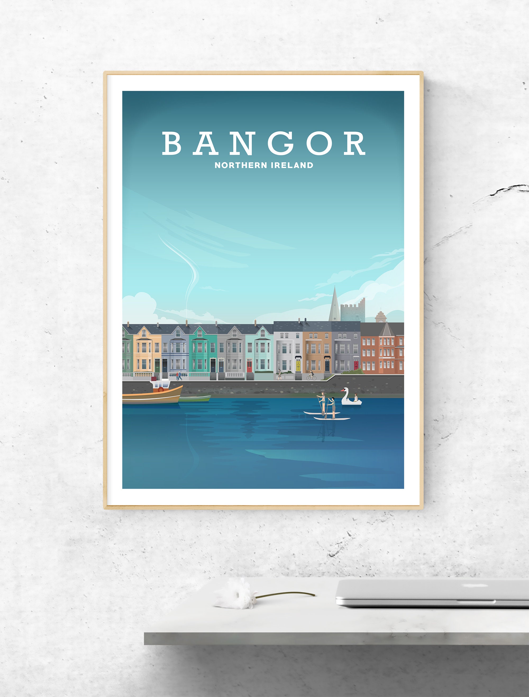 Bangor Print Bangor Northern Ireland Poster by Hillview | Etsy UK