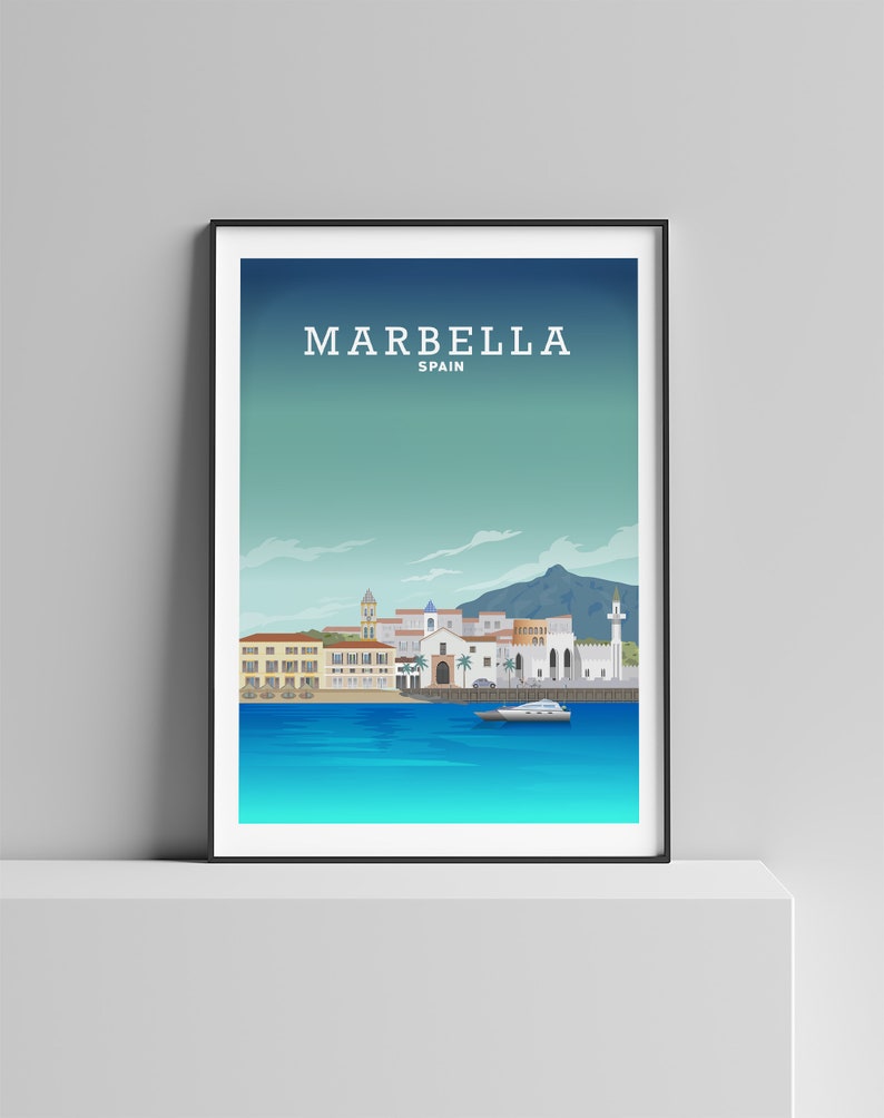 Marbella Print Marbella Spain Marbella Poster Spain Travel - Etsy UK