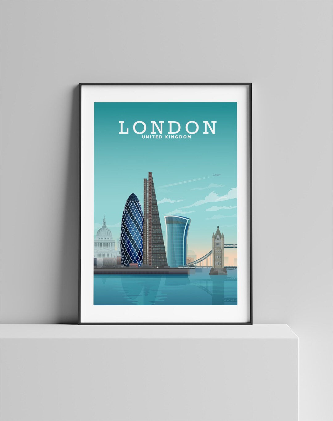 LONDON Print, London Poster, the Gherkin, St Pauls Cathedral , London ...