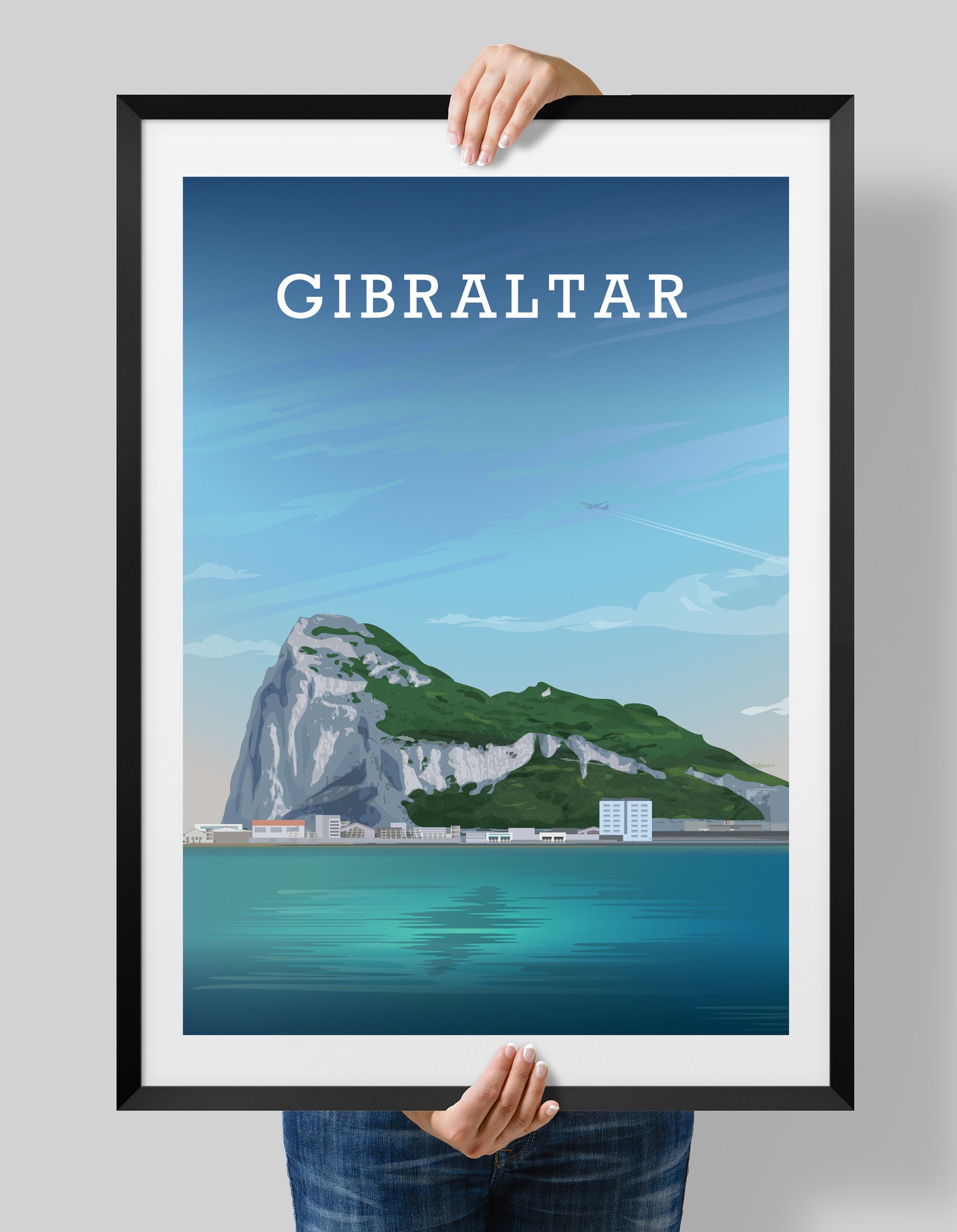 Gibraltar Print Gibraltar Poster Gibraltar Art Hillview | Etsy