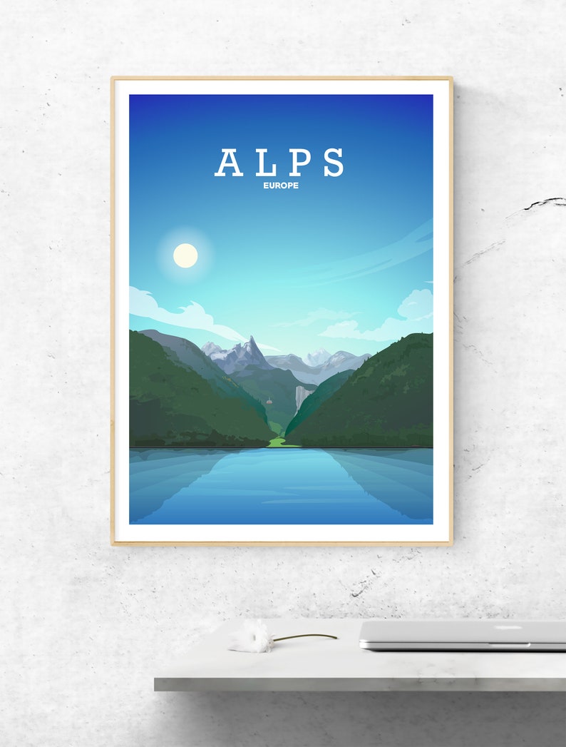 The Alps Print the Alps Poster the Alps Art Switzerland | Etsy UK