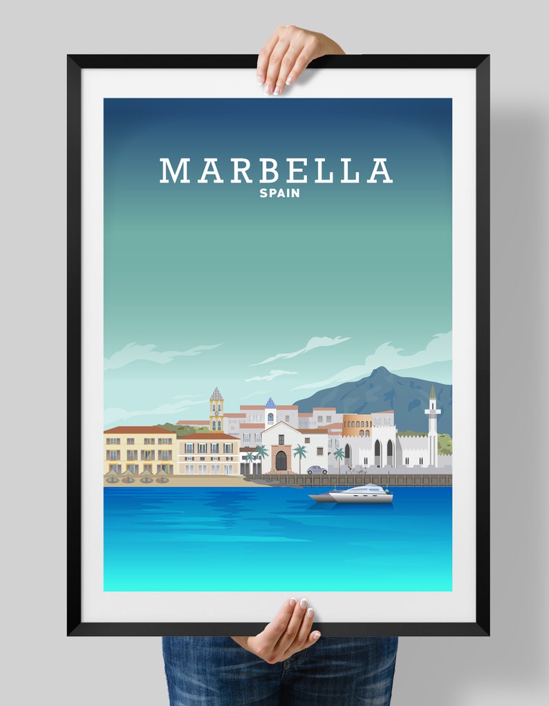 Marbella Print Marbella Spain Marbella Poster Spain Travel - Etsy UK