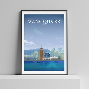 Vancouver Print, Vancouver Poster, Illustrated Vancouver Canada Print ...