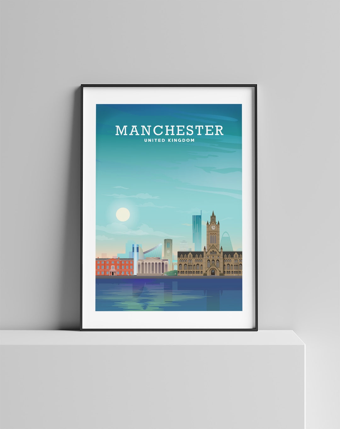 Manchester Print, Manchester Poster, Manchester UK, Manchester England ...