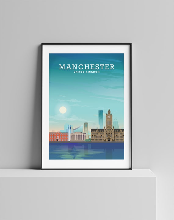 Manchester Print Manchester Poster Manchester UK Manchester - Etsy UK