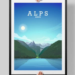 The Alps Print, the Alps Poster, the Alps Art, Switzerland Print ...