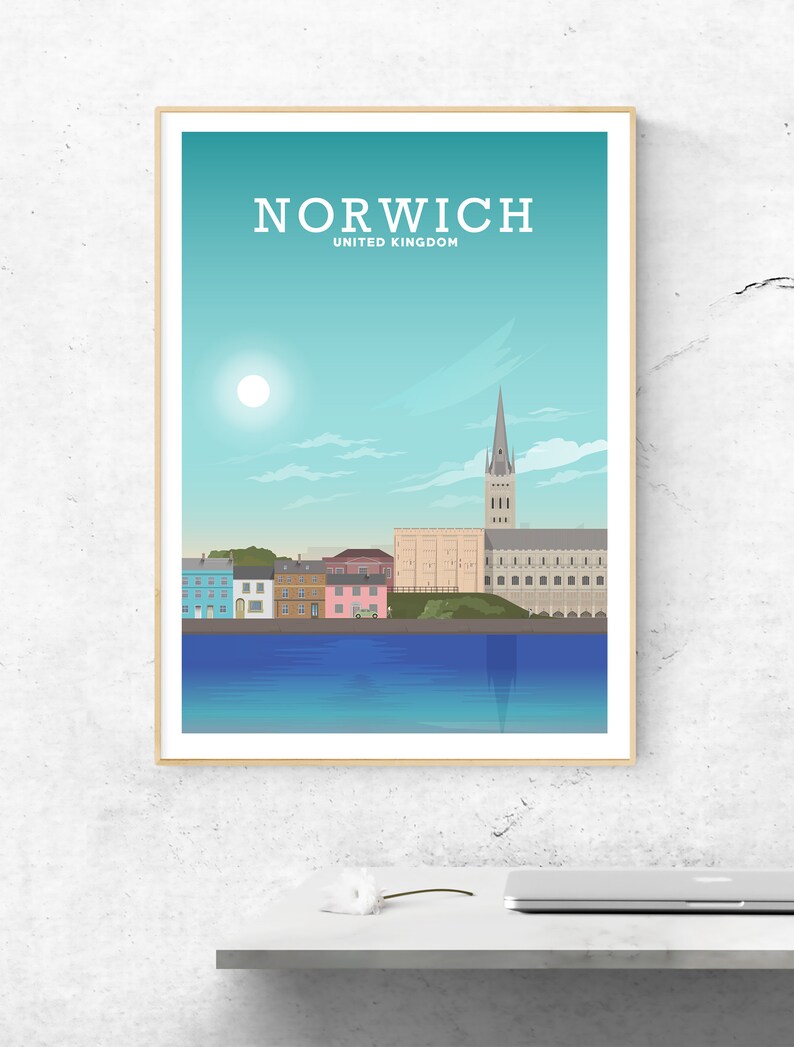 Norwich Print Norwich Poster Norwich East Anglia Norwich - Etsy UK