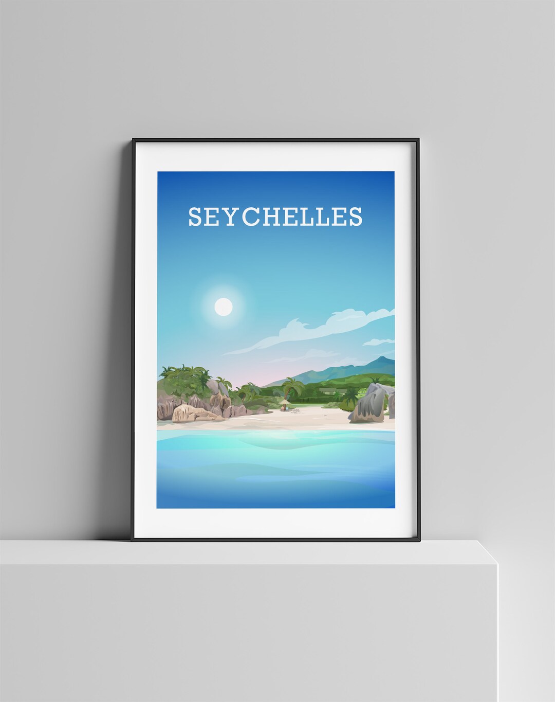 Seychelles Print, Seychelles Poster, Honeymoon Art by Hillview Prints ...