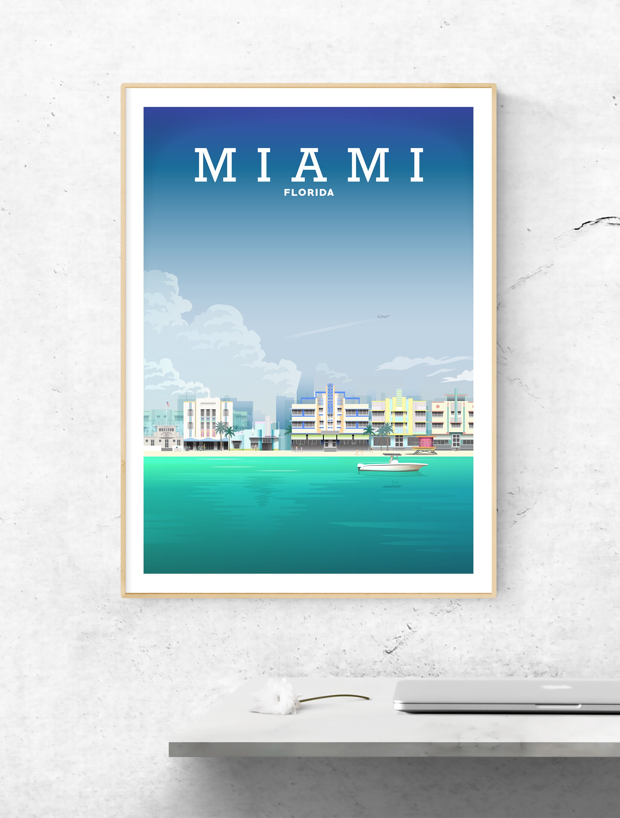 MIAMI BEACH Miami Art Miami Travel Print Miami Poster - Etsy UK
