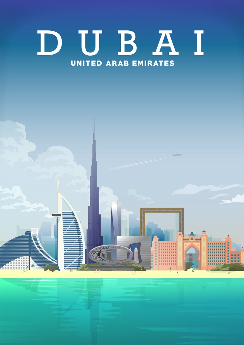 DUBAI Print. DUBAI Poster A1/A2/A3/A4 size 100% recycled | Etsy