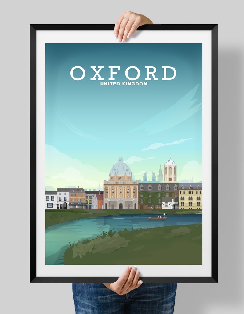 Oxford Print English Travel Print Oxford Poster by Hillview - Etsy UK
