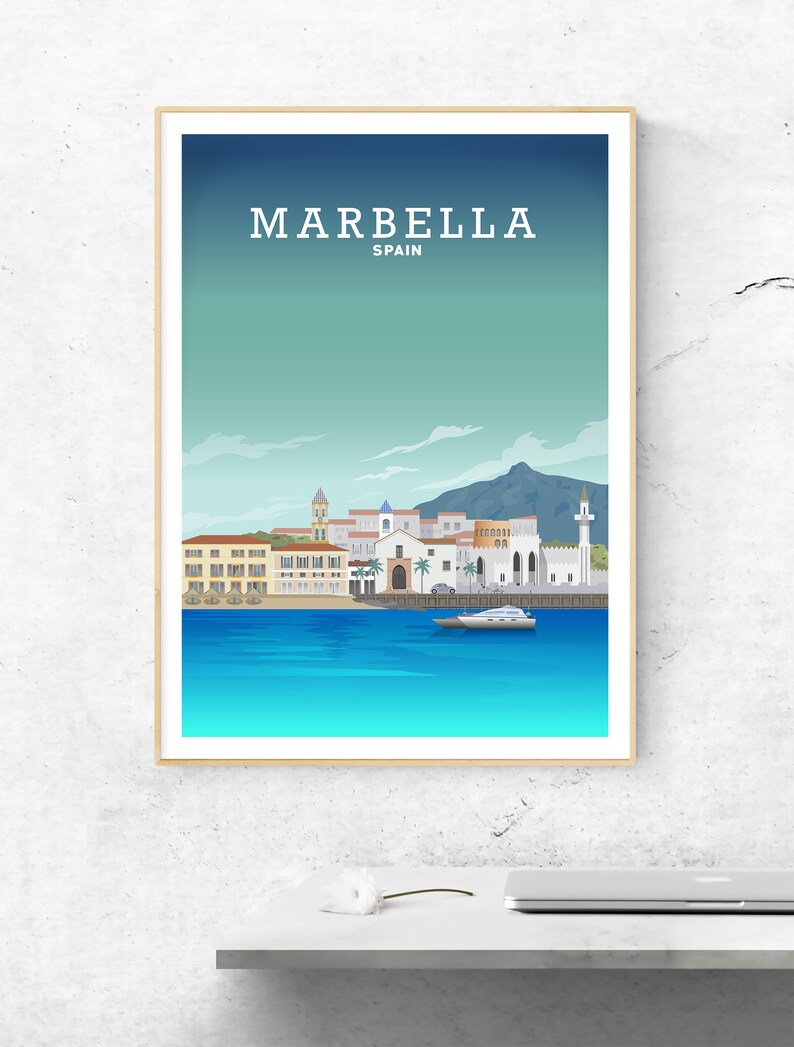 Marbella Print Marbella Spain Marbella Poster Spain Travel - Etsy UK