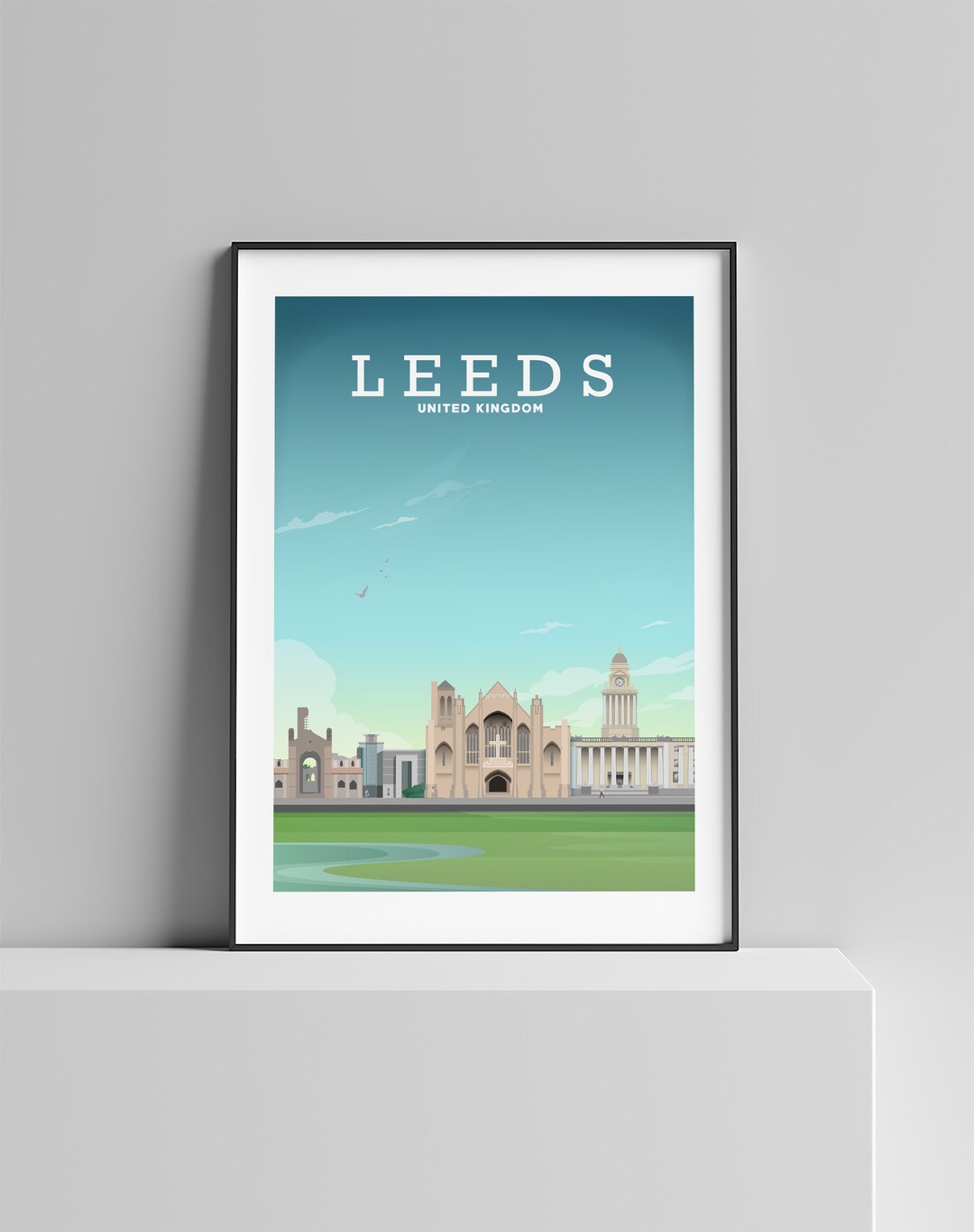 Leeds Print, Leeds Poster, Leeds England, Leeds Yorkshire, Leeds Art - Etsy