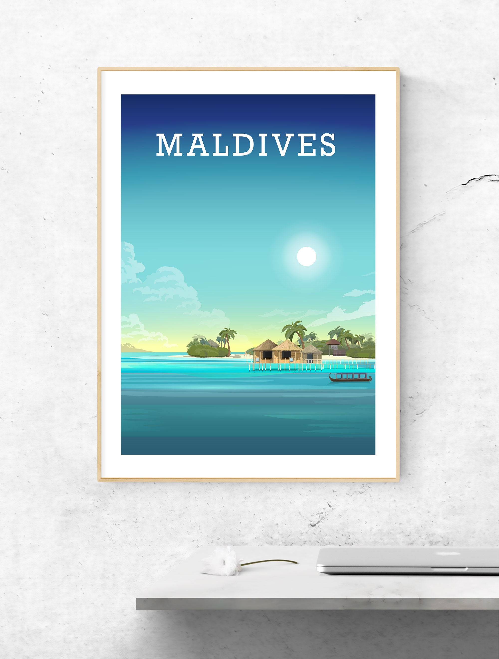 Maldives Poster, Maldives Print, Maldives Art, Indian Ocean, Asia ...