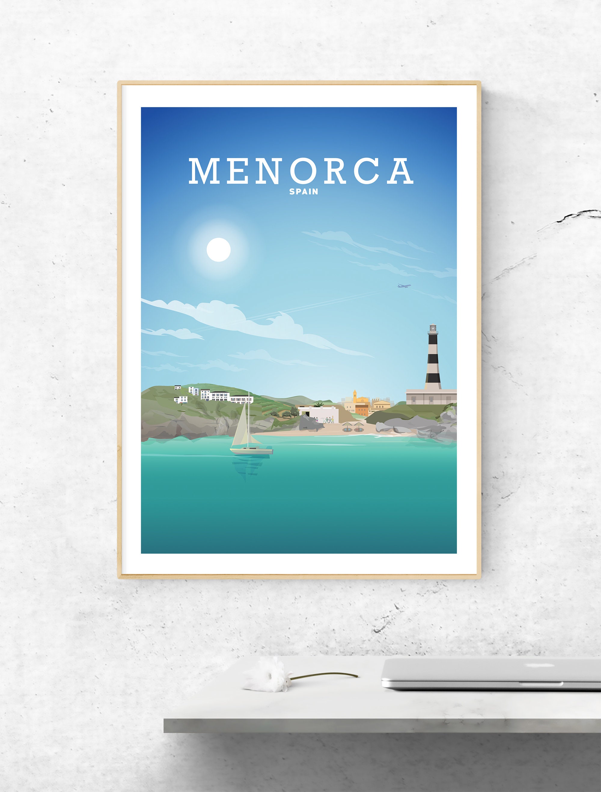 Menorca Print, Balearic Islands, Majorca Poster, Minorca Wall Art ...