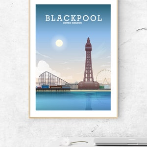 Blackpool Print | Blackpool Poster, Blackpool England, Pleasure Beach ...