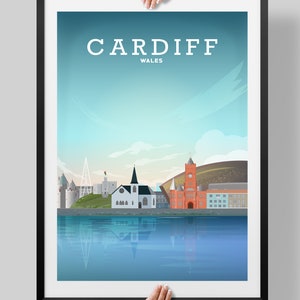 Cardiff Print, Cardiff Illustrated Poster by Hillview Prints A2, A3, A4 ...