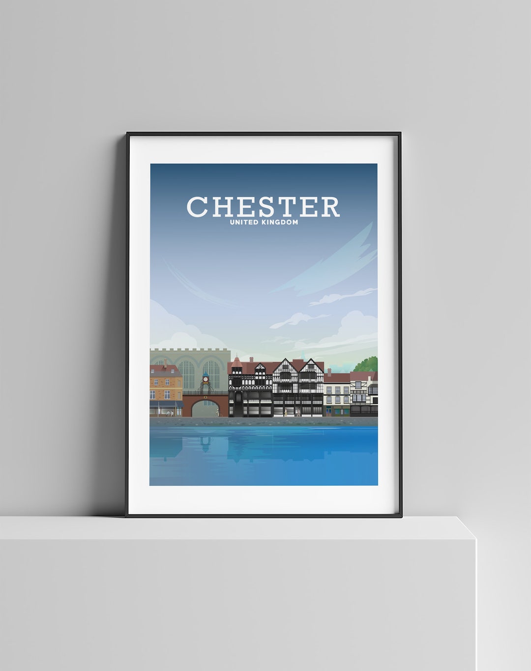 Chester Poster, Chester UK, English Travel Art - Etsy