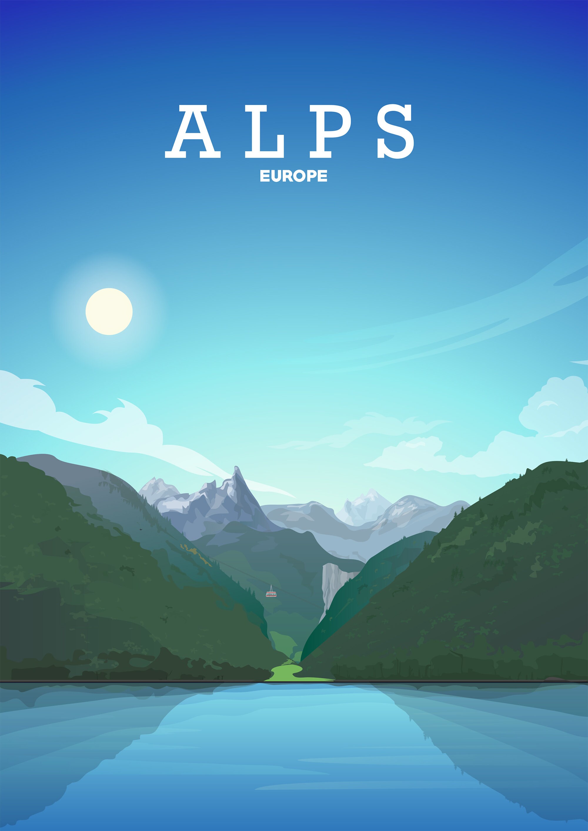 The Alps Print The Alps Poster The Alps Art Switzerland | Etsy