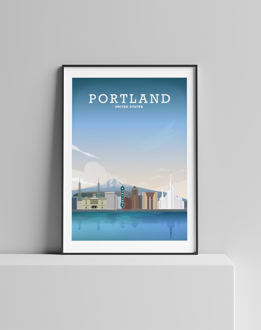 Portland Oregon, Portland Print, Portland Poster, Mount Hood, Portland ...