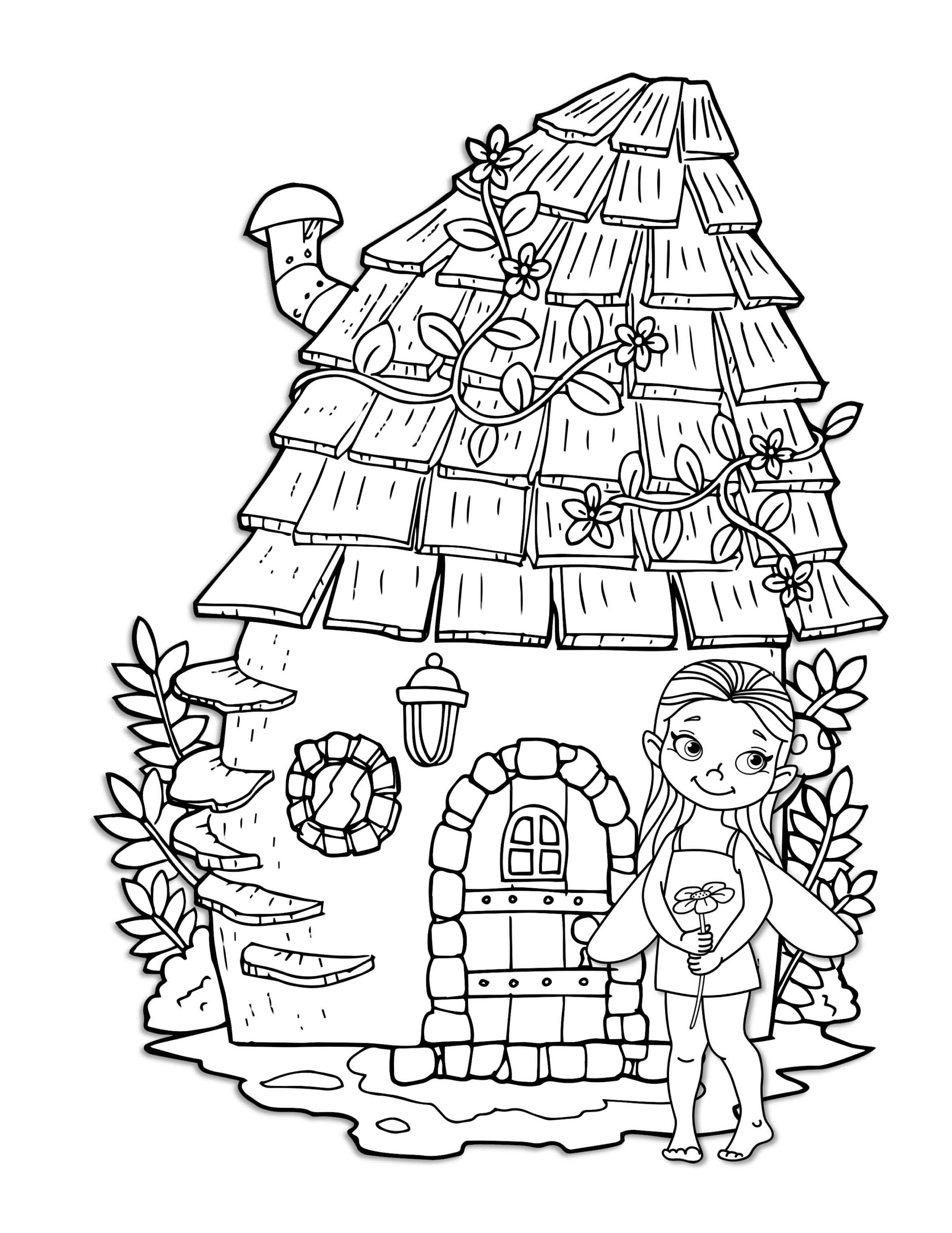 Fairy Woodland Scenes Coloring Pages for Kids, Cute Fairies to Colour ...