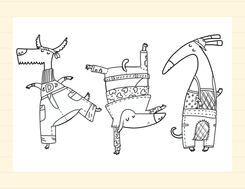 Super Cute Dogs Dancing Coloring Pages 12 Pages Instant - Etsy
