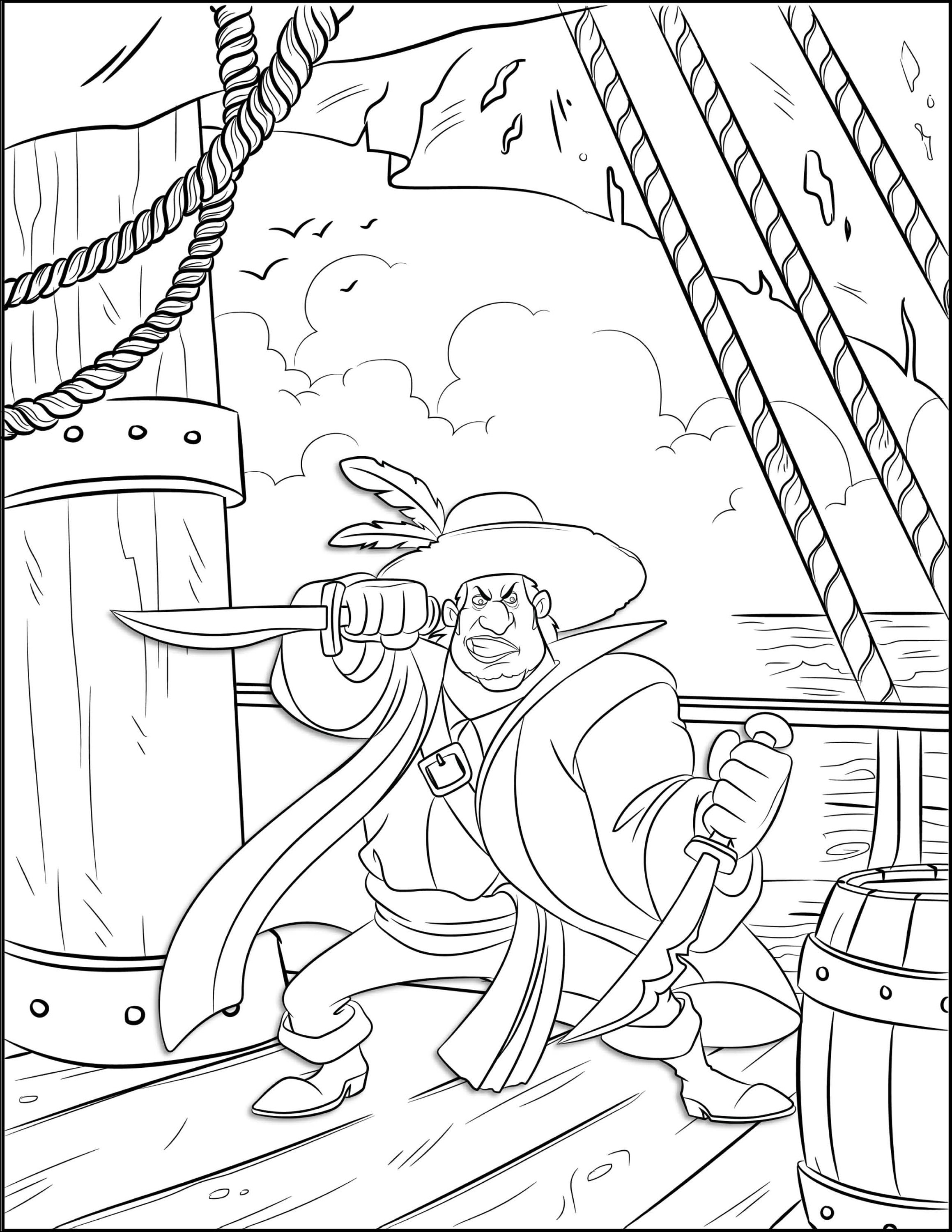 Coloring Pages for Kids Pirates & Fantastic Background Sheets to Colour ...