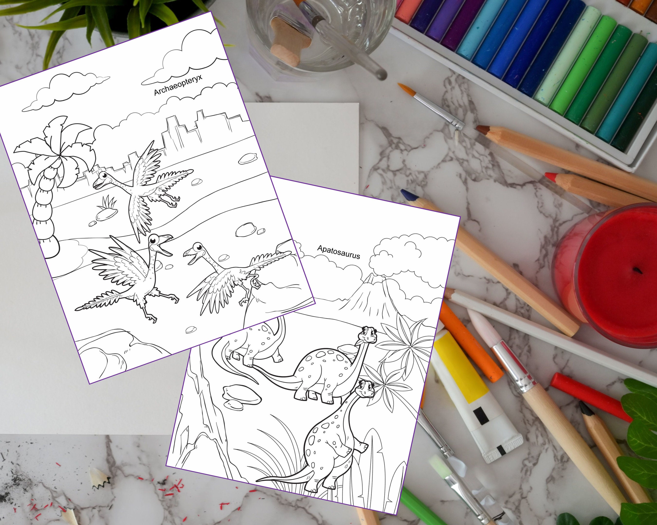 Coloring Pages for Kids, 5 Printable Dinosaur Colouring Sheets With ...
