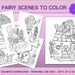 Fairy Woodland Scenes Coloring Pages for Kids, Cute Fairies to Colour ...