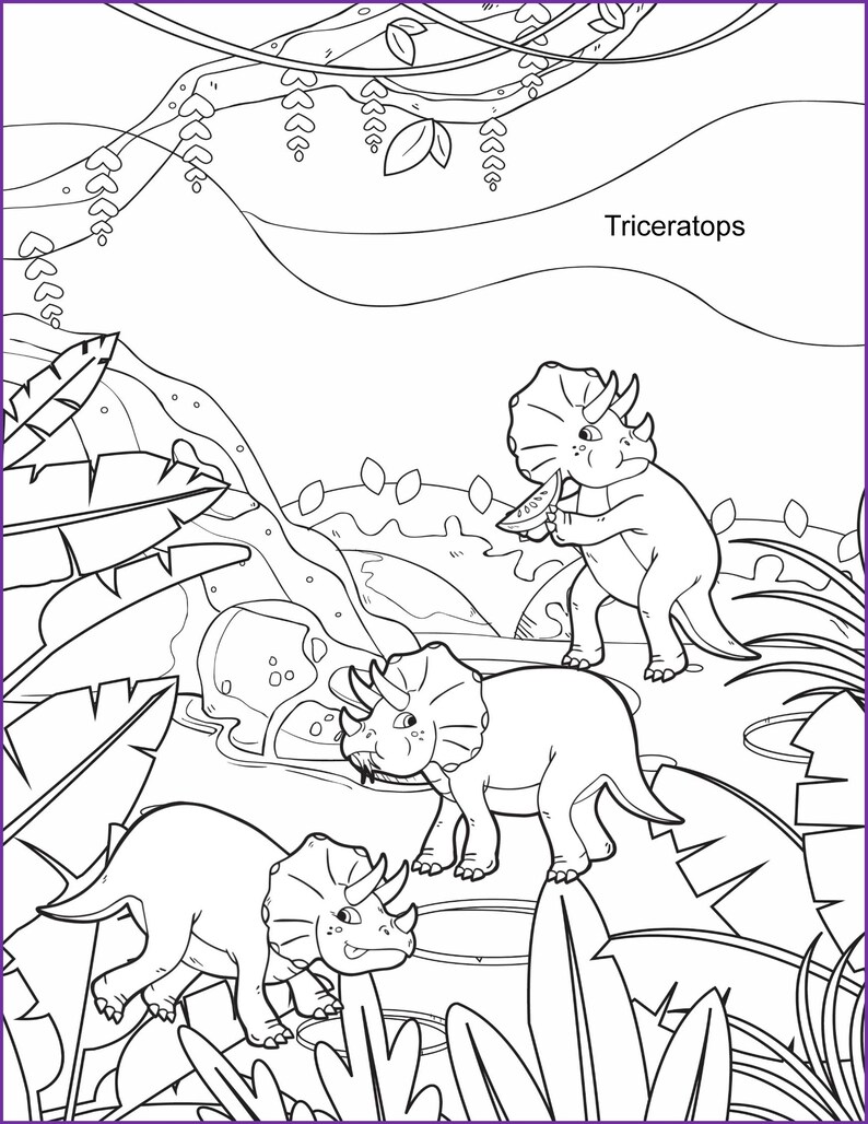 Coloring Pages for Kids, Dinosaurs and Jurassic Backgrounds INSTANT ...