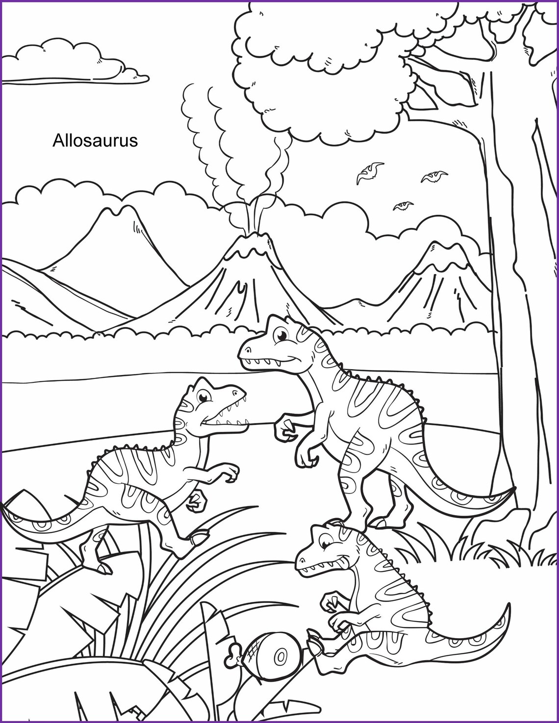 Coloring Pages for Kids, 5 Printable Dinosaur Colouring Sheets With ...