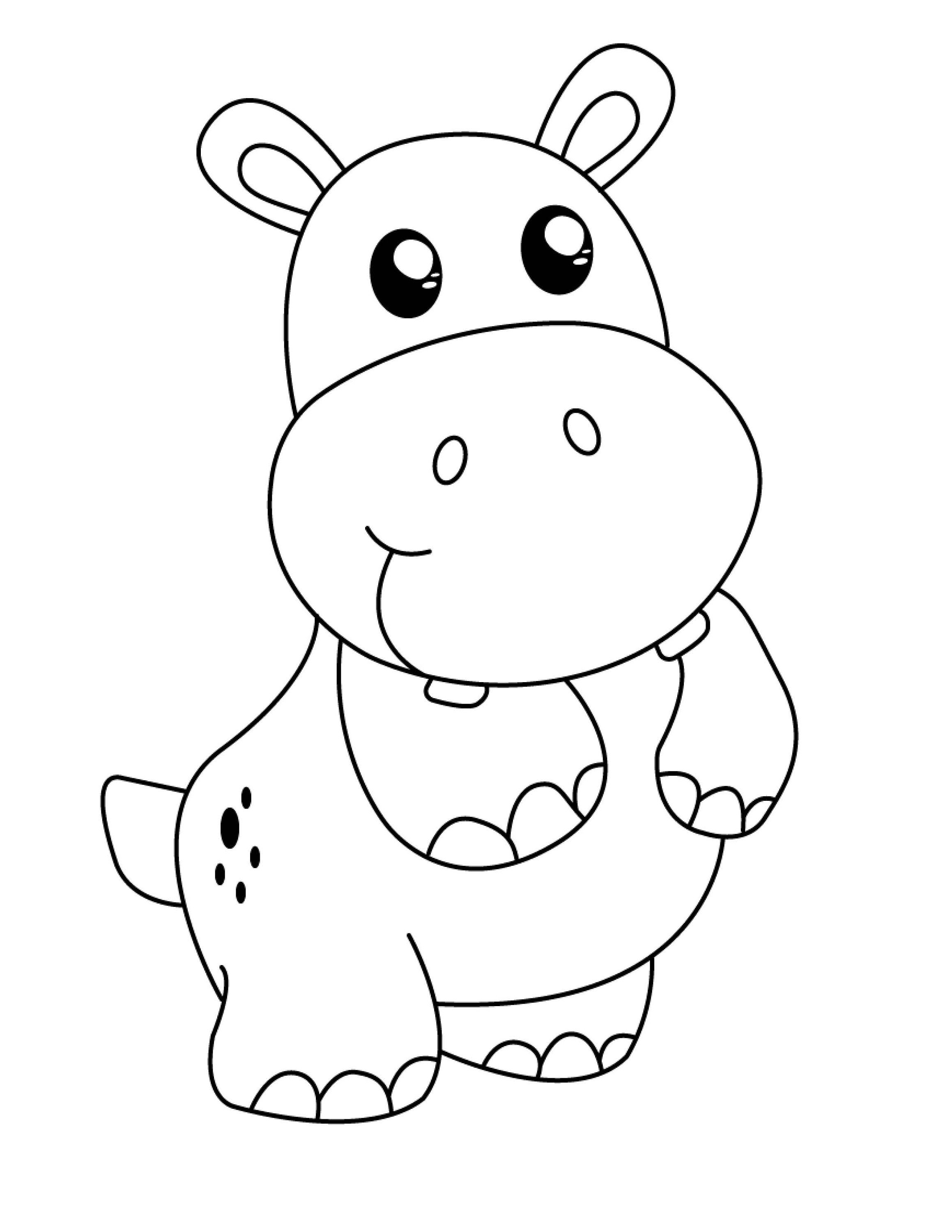 Super Cute Animals to Colour - 6 Large Cute Animals for Little Hands to ...