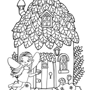 Fairy Woodland Scenes Coloring Pages for Kids, Cute Fairies to Colour ...