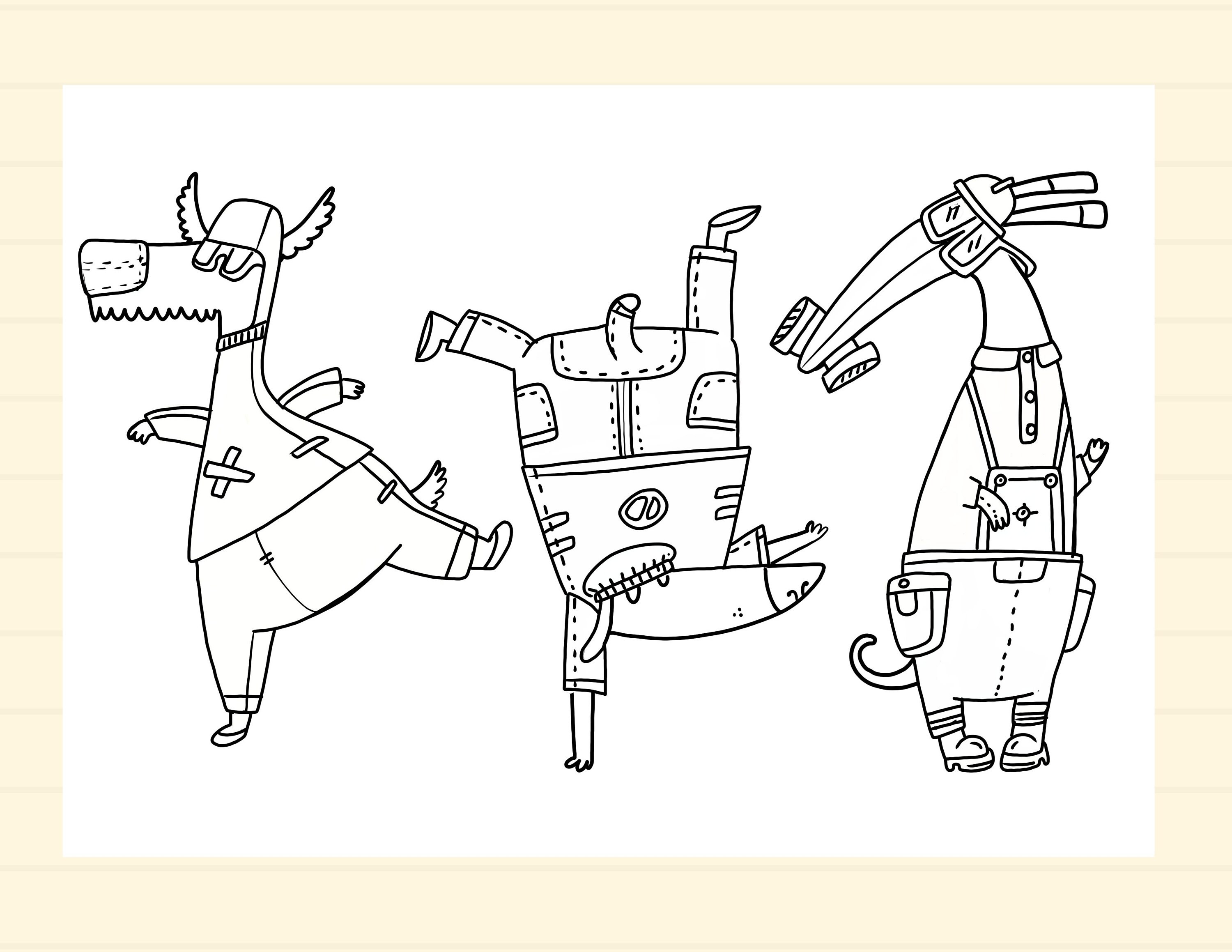 Super Cute Dogs Dancing Coloring Pages - 12 Pages - Instant Download ...