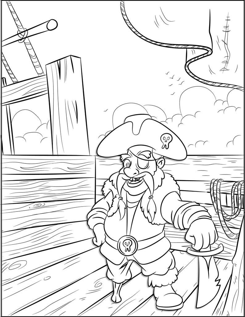 Coloring Pages for Kids Pirates & Fantastic Background Sheets to Colour ...