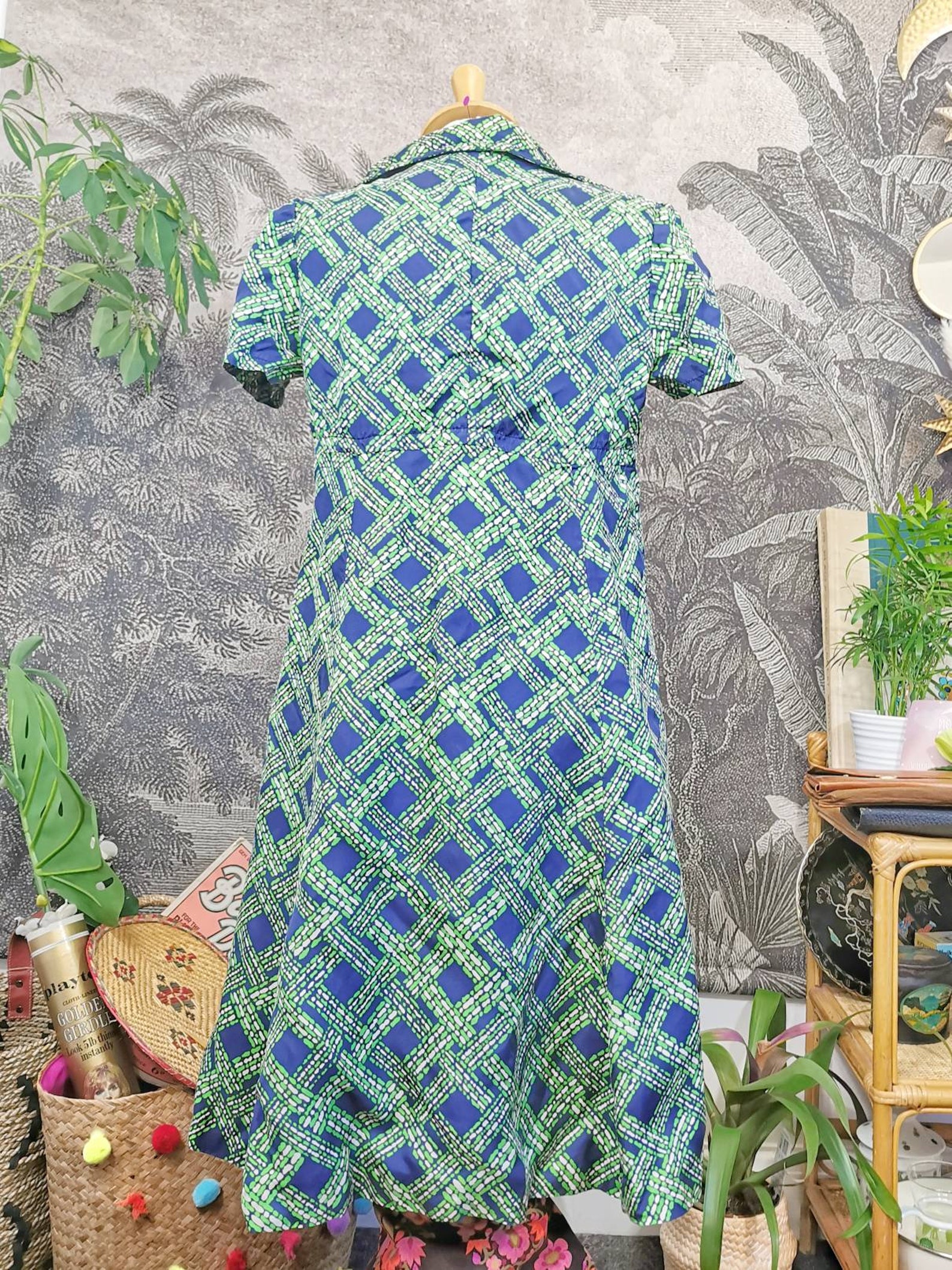 Vintage 60s Minidress, 60s Mod Dress,60s Scooter Dress, Bamboo Trellis ...