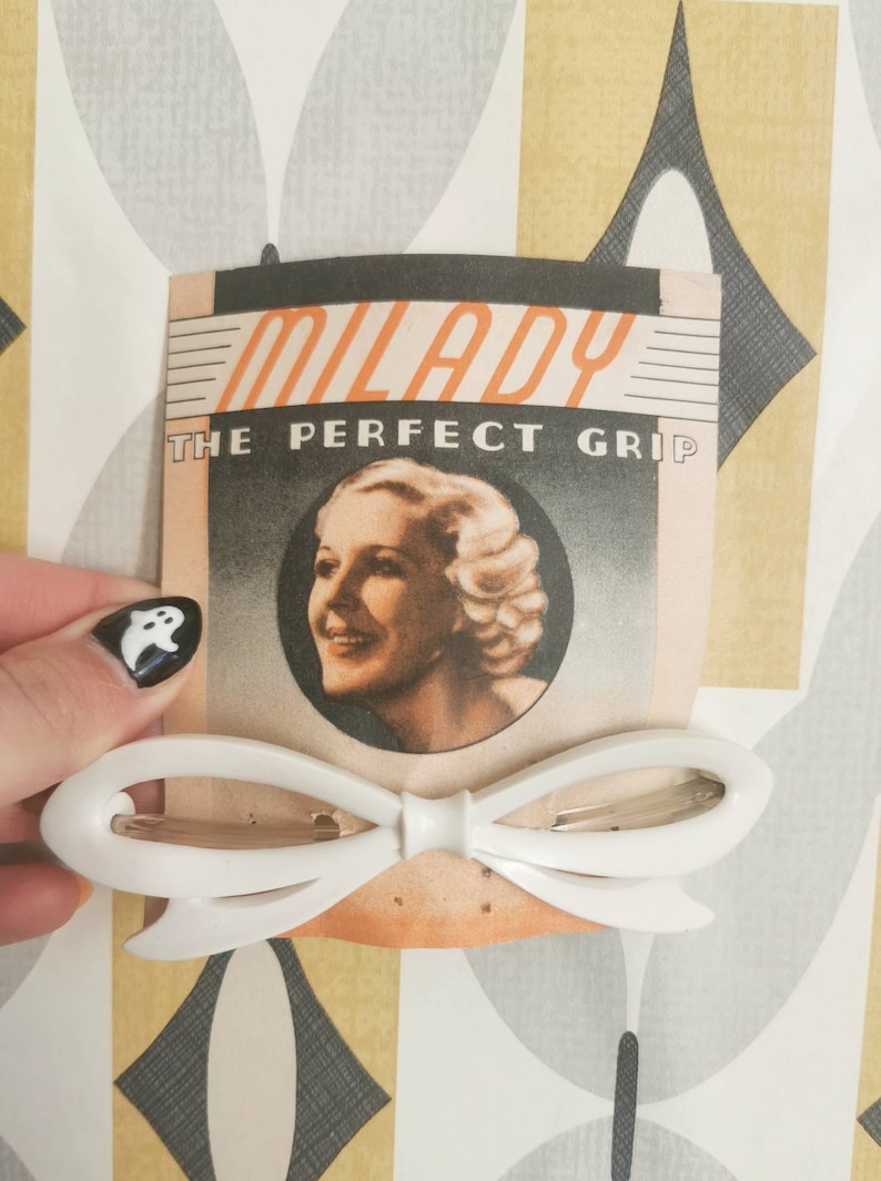 Vintage 50s Bow Hair Clips, 1950s Pin Up, Plastic Hair Barettes ...