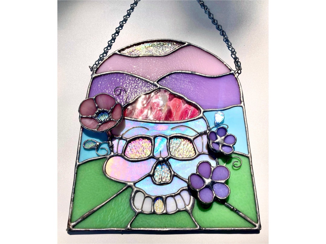 Flora Skull and Brain Stained Glass - Etsy