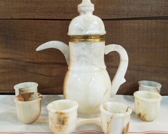 Vintage Onyx Tea Set - Etsy