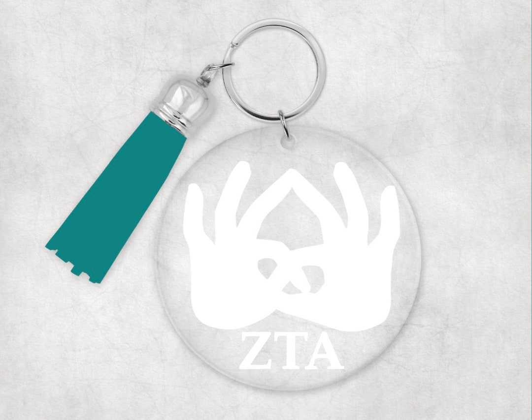 Sorority Keychain Zeta Tau Alpha Keychain Zeta Tau Alpha Sorority Gift ...