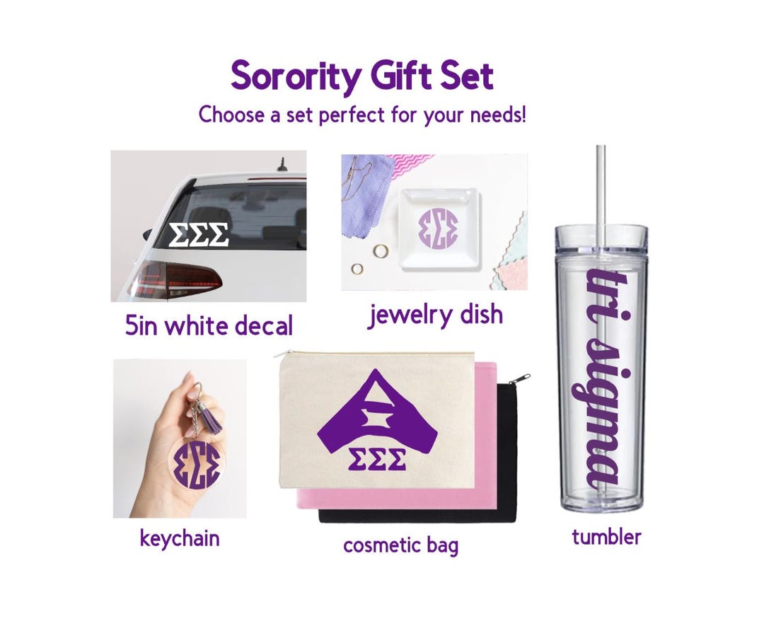 Sorority Gift Bundle - Sigma Sigma Sigma - Tri Sigma - Decal - Bag ...