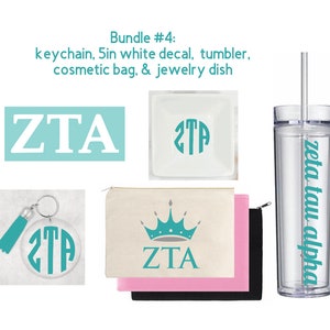 Sorority Gift Bundle - Zeta Tau Alpha - ZTA - Decal - Bag - Cup - Decal ...