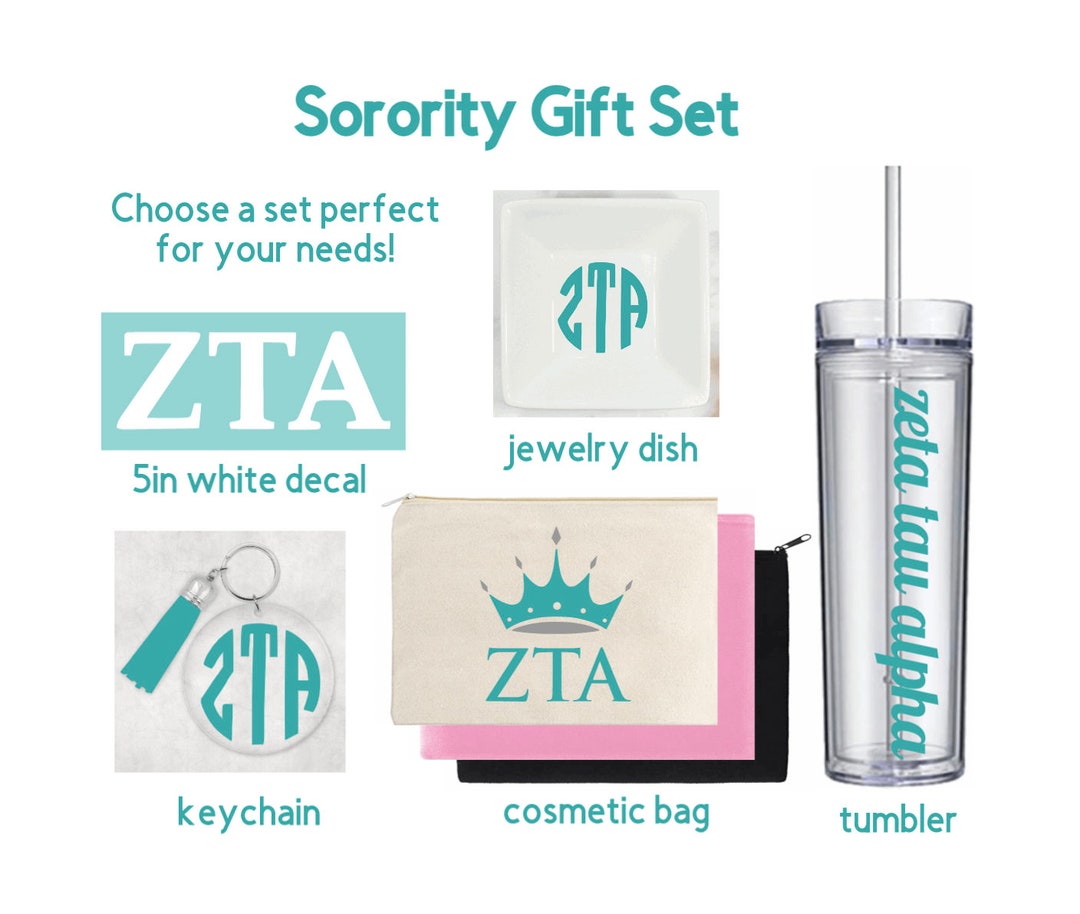 Sorority Gift Bundle - Zeta Tau Alpha - ZTA - Decal - Bag - Cup - Decal ...